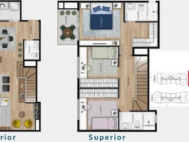 Cobertura duplex no Capão Raso 3 quartos 2 vagas 123m²