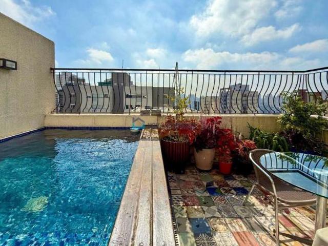 Cobertura duplex à venda c/ piscina privativa, terraço e 3 vagas 600m do metrô