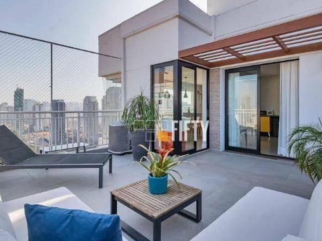 Cobertura duplex, à venda, com 154m², 2 suítes, churrasqueira, jacuzzi, 3 vagas e depósito Brookli