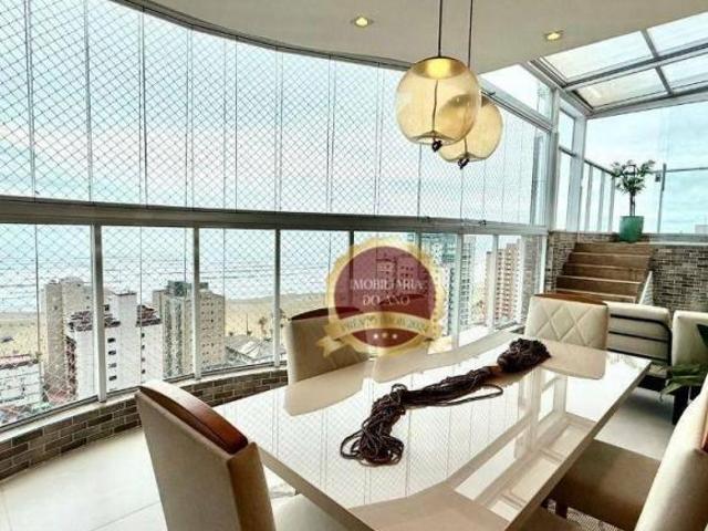 Cobertura Duplex Alto Padrão na Guilhermina Vista Mar, Piscina Privativa Mobiliada Vila Guilhermi