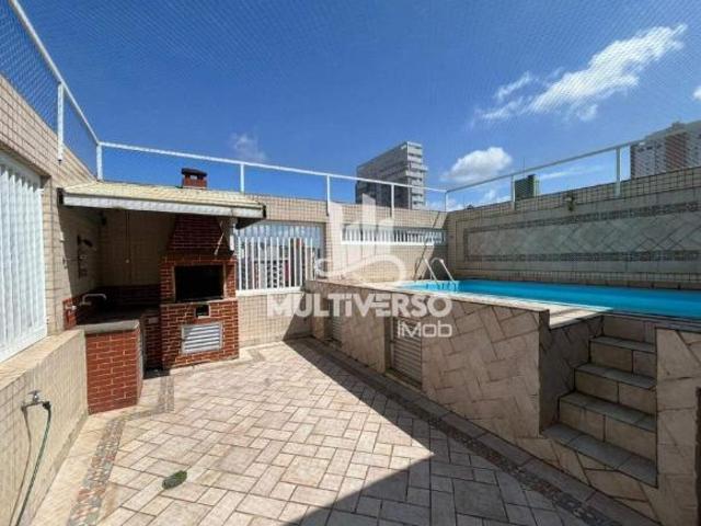Cobertura Duplex 239m² – Piscina Privativa – 3 Vagas Demarcadas – Gonzaga / Santos