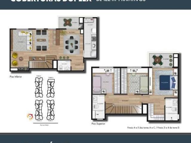 Cobertura duplex bairro Neoville 3 quartos 1suíte, 122m2 útil, 2 vagas
