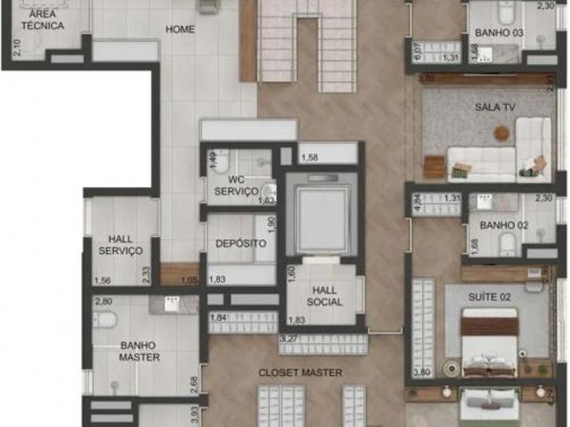 Cobertura Duplex 484m² a 536m² com 4 suites 4 vagas Lindenberg Vista