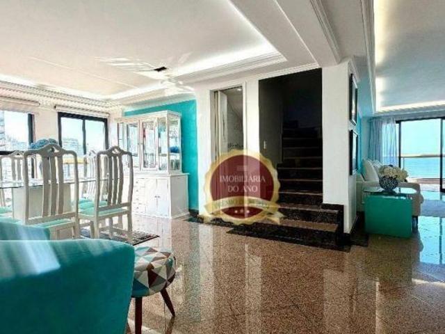 Cobertura Duplex 4 quartos frente mar com piscina privativa e área gourmet – alto padrão