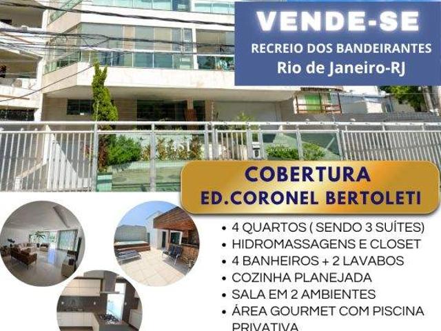 Cobertura em Recreio dos Bandeirantes, Rio de Janeiro/RJ de 294m² 4 quartos à venda por R$ 1.879.900,00