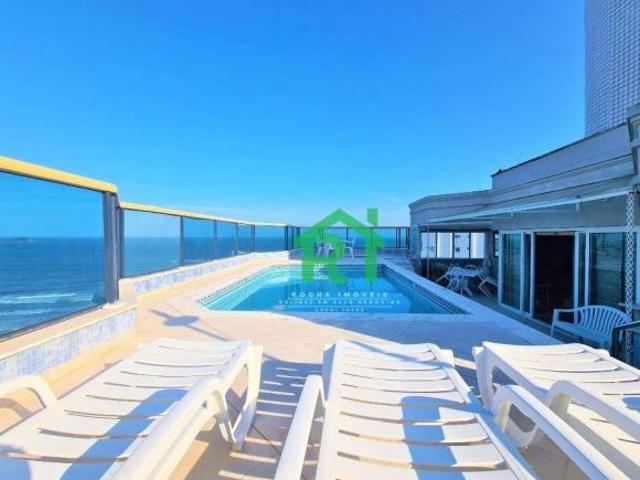 Cobertura Frete mar, com 7 dormitórios, 4 suítes 4 vagas, Lazer Enseada Guarujá/SP