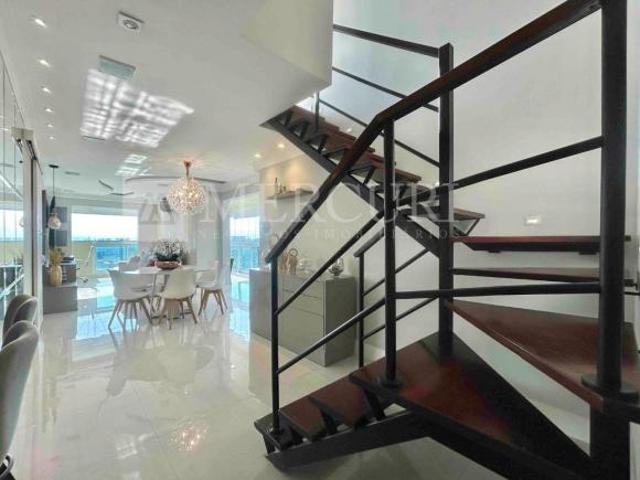 Cobertura no Guarujá, Jardim Astúrias, Decorada,2 Quartos, Sendo 1 Suíte, Varanda com Vista Mar e P