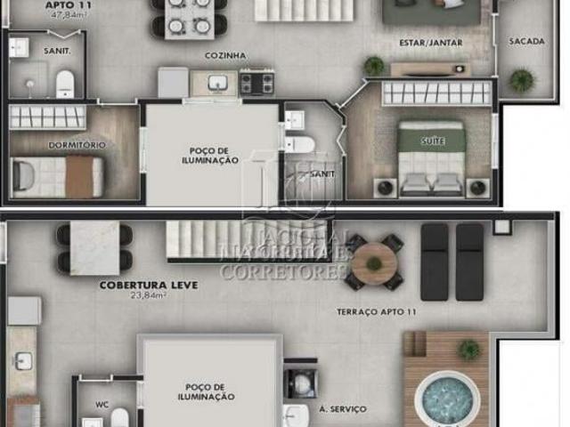 Cobertura Sem Condomínio à venda, 2 quartos, 1 suíte, 2 vagas, Vila Pires Sant