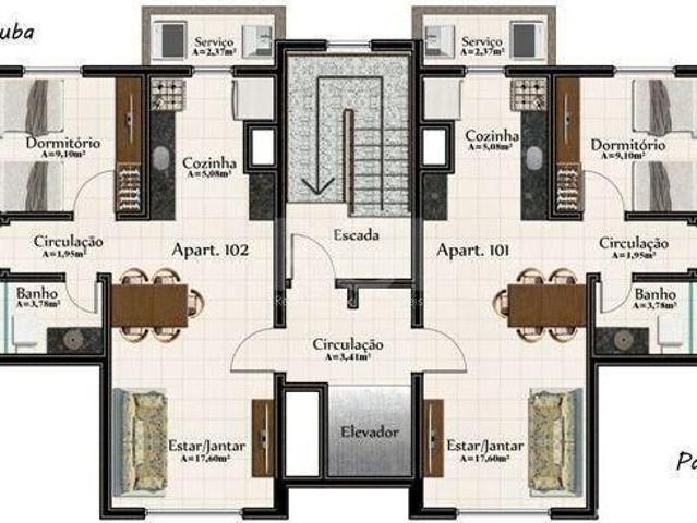 Cobertura para Venda 131m², 2 dormitórios, sendo 1 suites, 1 vaga Parque Brasilia