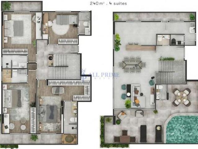 Cobertura para venda em Canto Do Forte de 230.00m² com 4 Quartos, 4 Suites e 5 Garagens