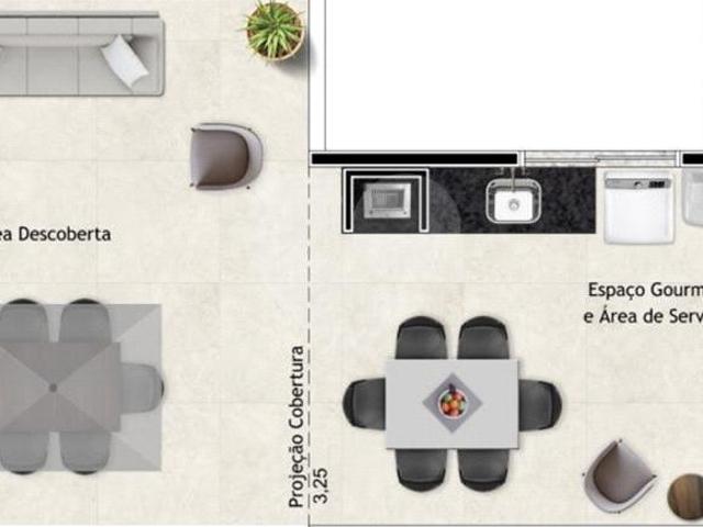 Cobertura para venda em Centro de 75.00m² com 2 Quartos, 1 Suite e 2 Garagens