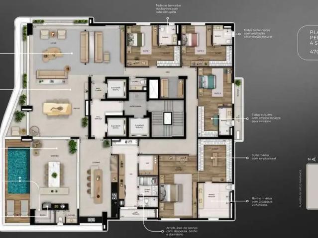 Cobertura para Venda em Goiânia/GO Setor Marista 5 Quartos