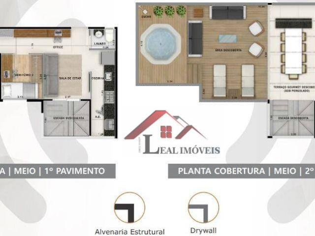 Cobertura para venda em Jardim em Santo André São Paulo de 93.00m² com 2 Quartos, 1 Suíte e 1 Garagem