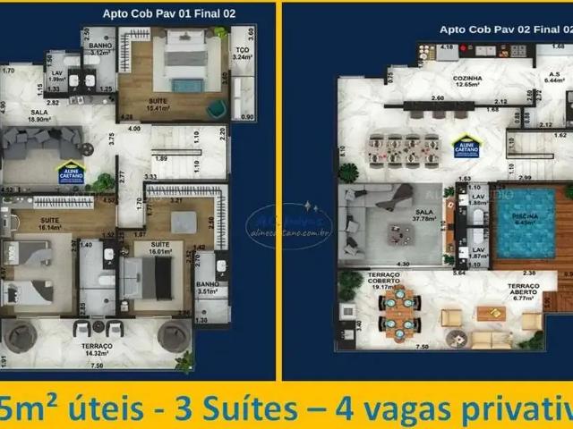 Cobertura para Venda em Praia Grande/SP Aviação 3 Quartos