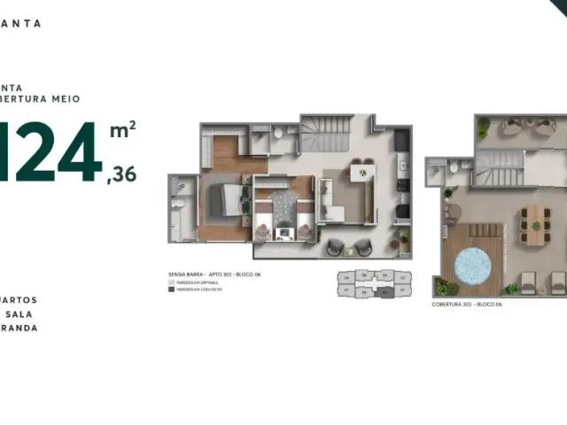 Cobertura para Venda em Rio de Janeiro/RJ Barra da Tijuca 2 Quartos