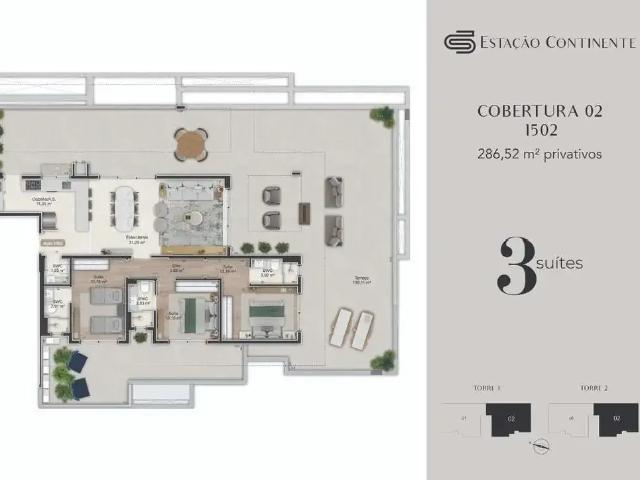 Cobertura para Venda em São José/SC Campinas 3 Quartos