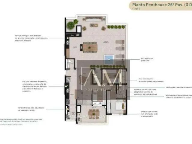 Cobertura para Venda em São Paulo/SP Tatuapé 3 Quartos