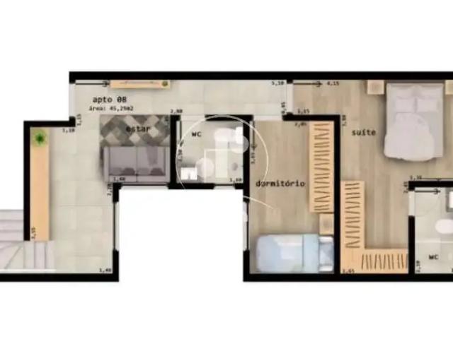 Cobertura para Venda em Santo André/SP Vila Curuçá 2 Quartos