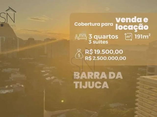 Cobertura para Locação em Rio de Janeiro/RJ Barra da Tijuca 3 Quartos