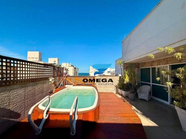 Cobertura Penthouse com vista mar á venda na praia das Pitangueiras no Guarujá I Omega Imoveis