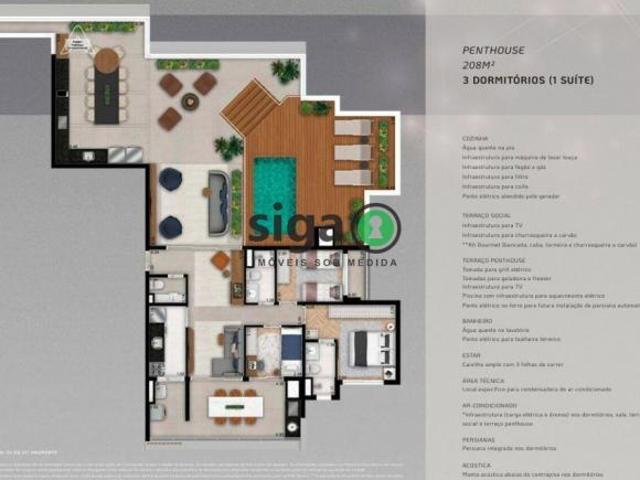 Cobertura Penthouse para venda no Campo Belo São Paulo, SP