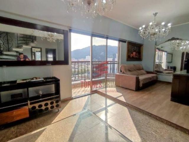 Cobertura Triplex com 4 dormitórios à venda, 469 m² por R$ 2.600.000 Campo Grande Santos/SP