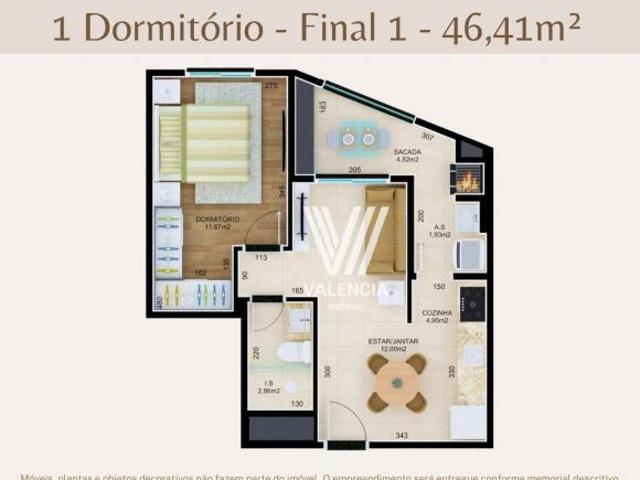 Costa Ecoville | 1 dorm | Vaga | 46 m² priv | Ecoville Curitiba/PR
