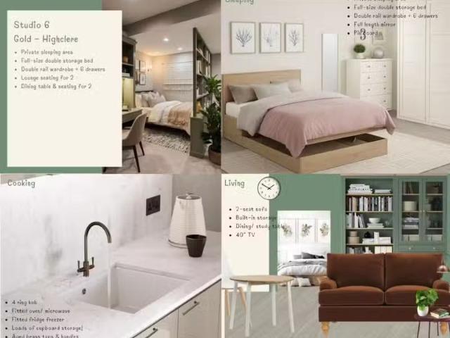 Cheap 1 BA Studio flat for rent in Gold Highclere Studio 6 Ve.
