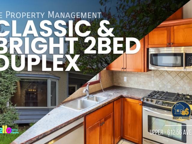 CLASSIC BRIGHT 2 BEDS, 1 BATH DUPLEX UPPER UNIT | DOUBLE ATTACHED GARAGE | AC AVAILABLE