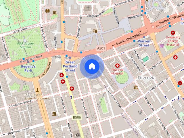 Cleveland Street, Fitzrovia, London