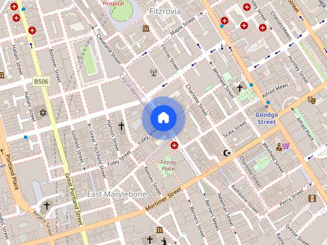 Cleveland Street, Fitzrovia, London, W1T