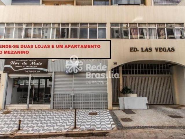 CNB 04 Duas lojas e um apartamento no mezanino à venda, Ed. Las Vegas Taguatinga Norte DF