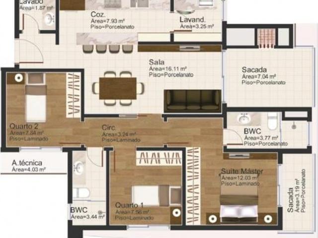 Cristo Rei Apart. Novo 3 quartos sendo 1 suite Varanda Ampla 2 vagas 92,88m²