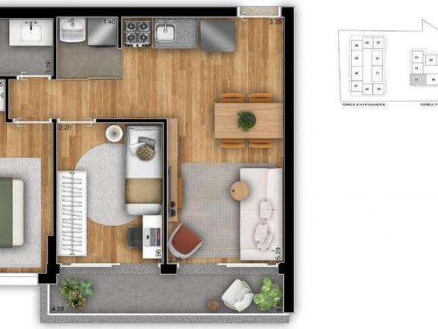 Cristo Rei Studio amplo com varanda proximo ao Jardim Botânico 33,3 m²