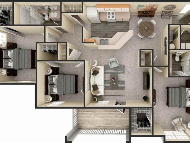 Crystal at Hamilton 3 Bedroom Apartment for Rent at 2423 Martin Luther King Jr Dr Sw, Atlanta, GA 30311 Florida Heights