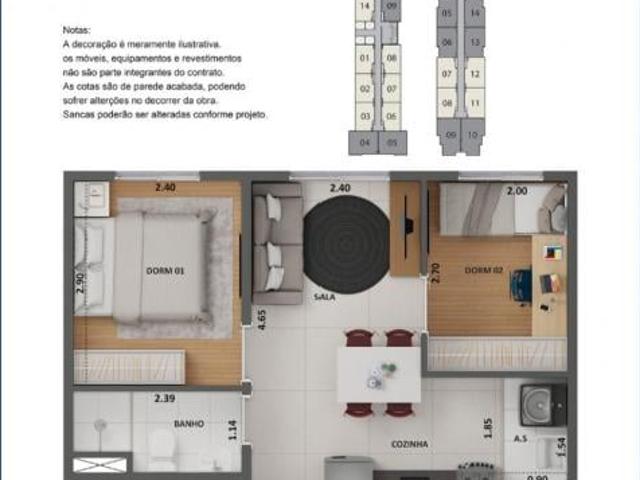 Cury Dez Limão 2Dorm 34 à 45m2 opção de Sacada, Suíte e Vaga