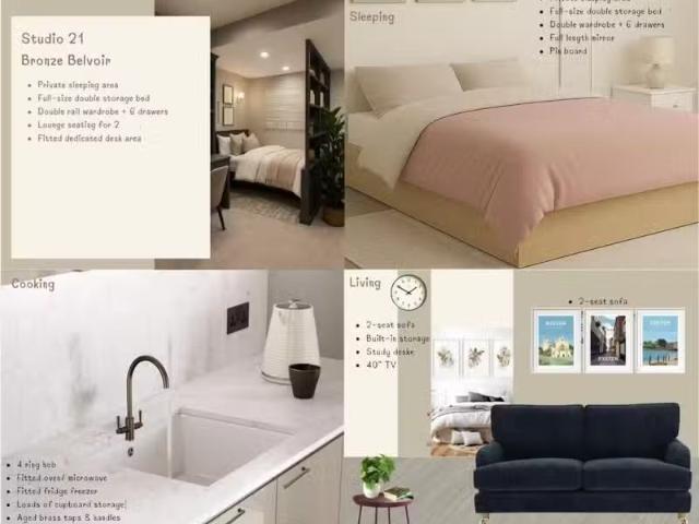 Cheap 1 BA Studio flat for rent in Bronze Belvoir Studio 21 V.