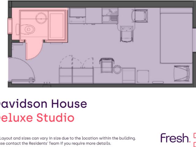 Deluxe Studio at Davidson House, 3 5. Studio to rent £1,473 pcm £340 pw