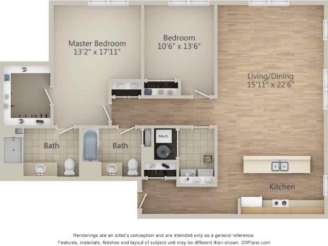 DeLaet's Landing 2 Bedroom Apartment for Rent at 100 New Broadway, Rensselaer, NY 12144