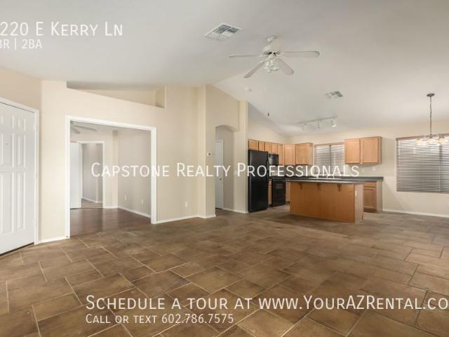 Desert Ridge living awaits in this charming 3 bedroom, 2 bathroom home with a spacious Den!