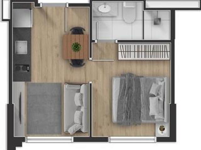 District Easy Life Apto 1 quarto ideal para investidores