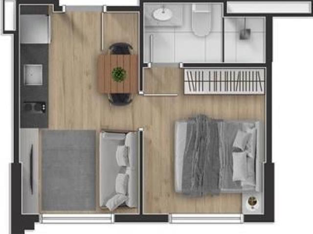 District Easy Life Apto 1 quarto ideal para investidores