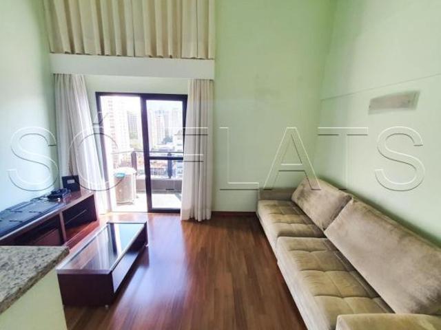 Duplex mobiliado em Moema com suíte e varanda no Flat Place Vendome