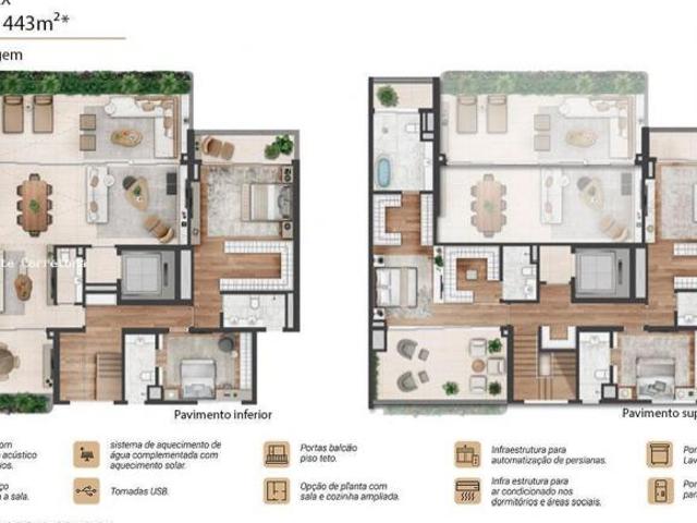 Duplex para Venda em São Paulo, Panamby, 4 dormitórios, 4 suítes, 6 banheiros, 4 vagas