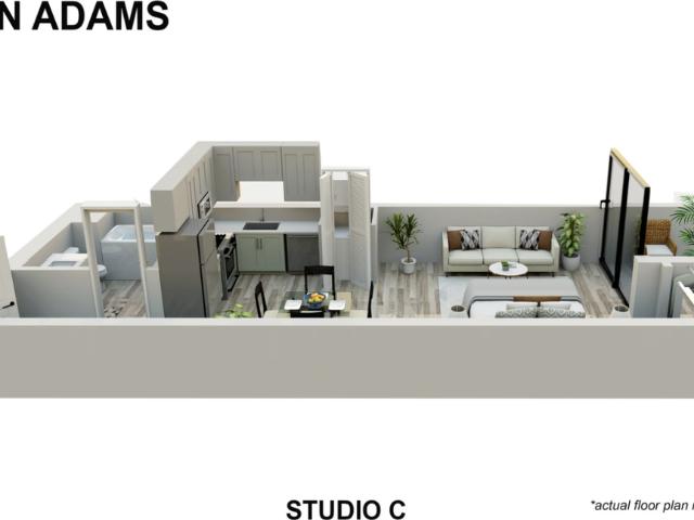 E on Adams Studio Apartment for Rent at 5181 W Adams Blvd, Los Angeles, CA 90016 West Adams