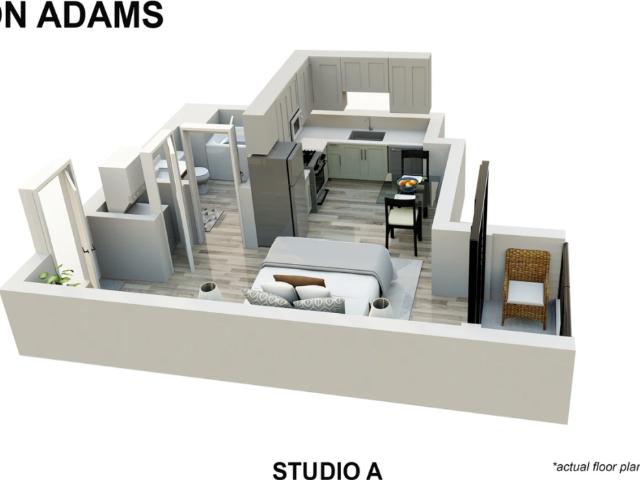 E on Adams Studio Apartment for Rent at 5181 W Adams Blvd, Los Angeles, CA 90016 West Adams