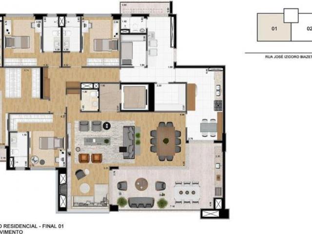 Ecoville Lindo apart. mobiliado 4 suites 4 vagas 260 m2 privativos