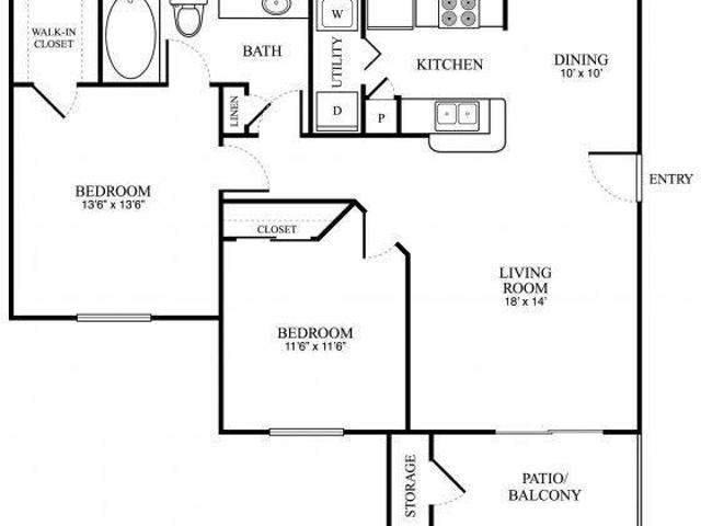 Eagle Crest Apartments 2 Bedroom Apartment for Rent at 5303 Atascocita Rd, Humble, TX 77346