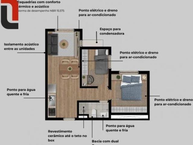 Easy Apto 34m² 2 quartos no Vila Izabel