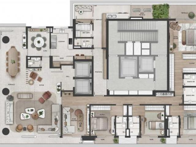 Ed. Kalea Jardins Alto padrão de 368 m² 4 Suítes 1 Apto Por Andar 5 Vagas